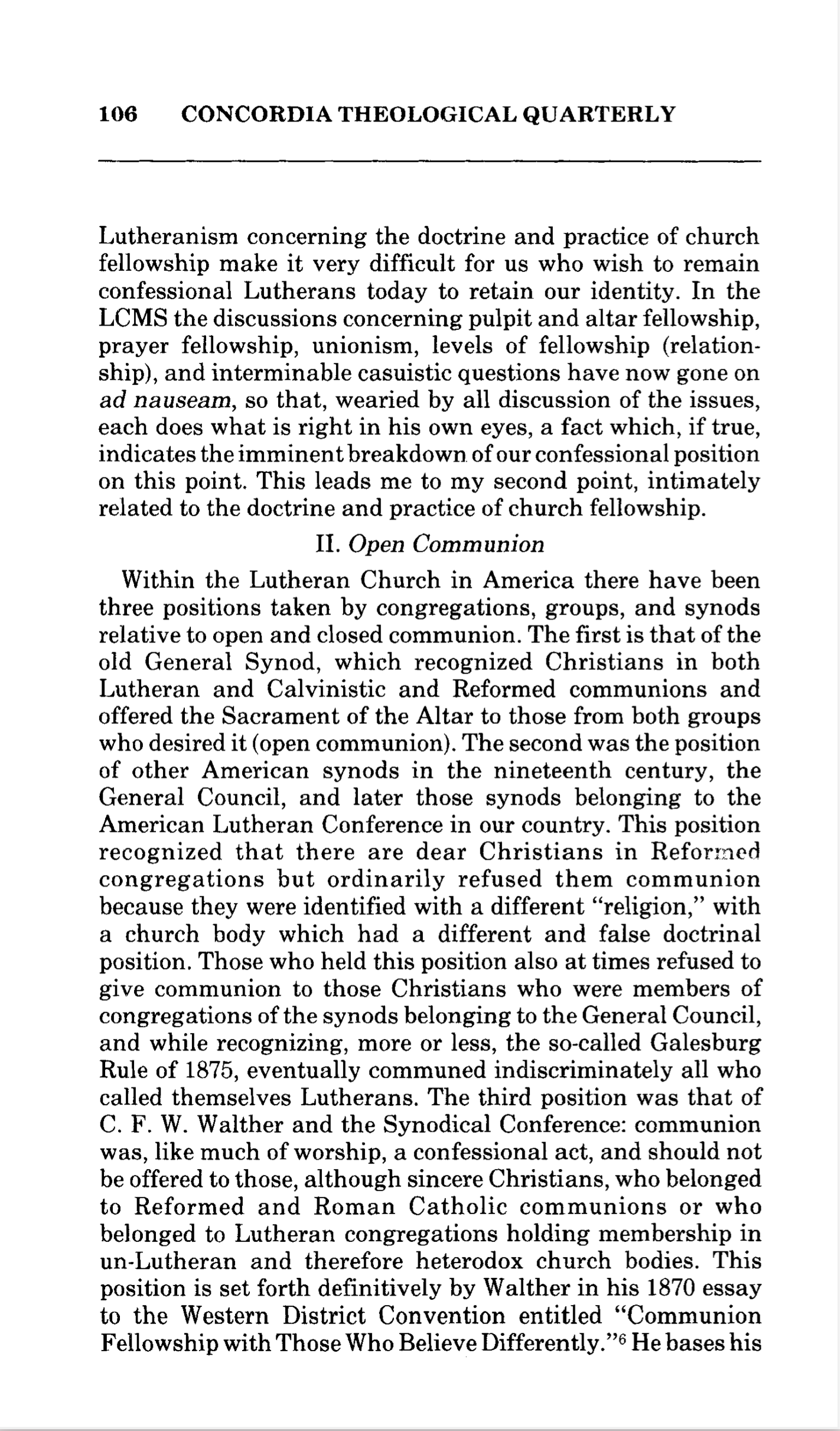 Confessional Lutheranism in Today’s World 1990 – Christ for Us