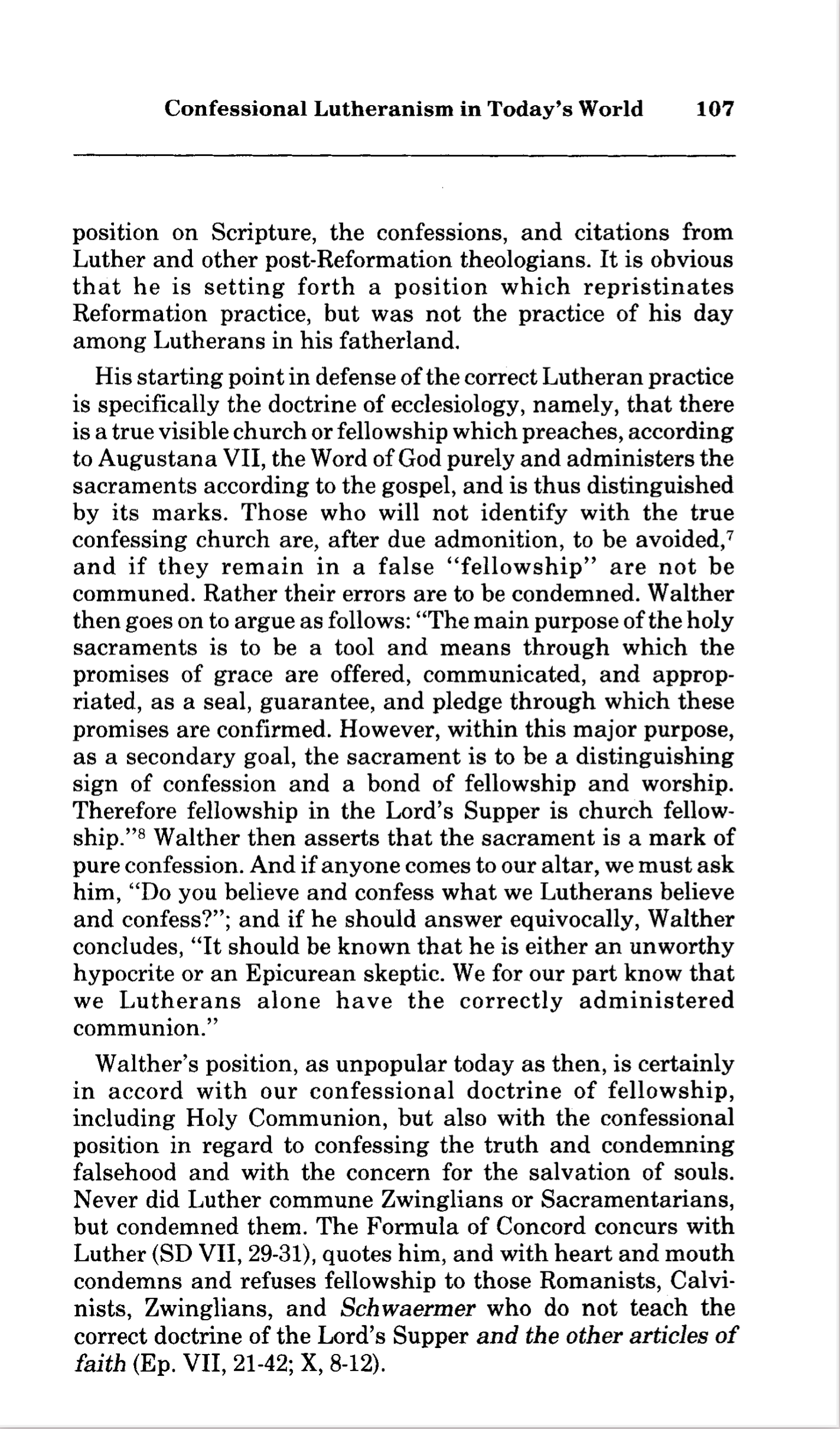 Confessional Lutheranism in Today’s World 1990 – Christ for Us